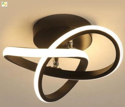 China Modern Simple Aluminum Led Ceiling Lamp Built In Curved Shaped for sale