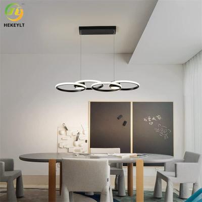 China Dimmable Integrated Modern LED Ring Chandelier 56 Watt for sale