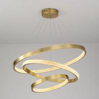 China 3000K Aluminum Acrylic LED Crystal Ring Chandeliers Gold Color for sale