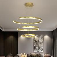 China Gold Color Metal Acrylic Modern LED Ring Chandeliers 85 - 265V for sale