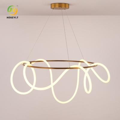 China 2200lm Silicone Iron Lamp Modern Ring Light Bedroom Showroom Decoration for sale