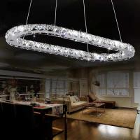China Interior Hanging Stainless Steel Modern Led Crystal Pendant Light For Villa Bedroom for sale