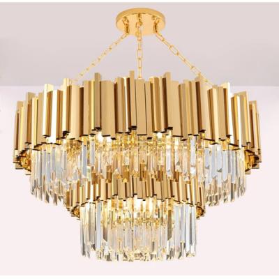 China Clear Luxury Metal Crystal Chandelier For Living Room E14 for sale