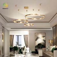 China Geometric Bronze Luxury Modern Ring Light Living Room Creative High End for sale