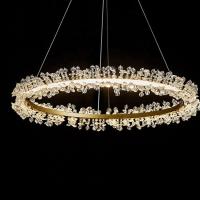 China Hanging Rings Led Crystal Pendant Light Luxury Home Hall Hotel  Decoration for sale