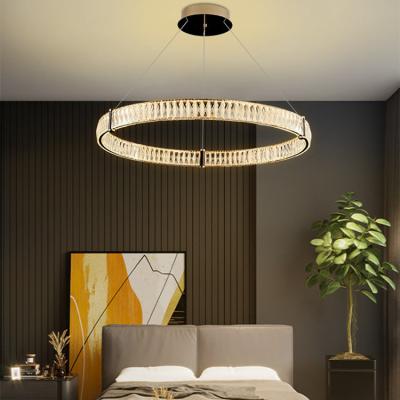 China Customized LED Gold Crystal Pendant Light Apartment Artistic Living Room for sale