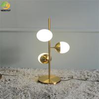 China 110 Volt E27 Led Bedside Table Lamp Gold Metal And Glass Luxury for sale
