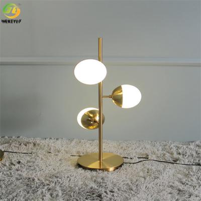 China 110 Volt E27 Led Bedside Table Lamp Gold Metal And Glass Luxury for sale