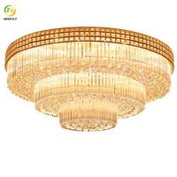 China Classic Luxury Gold Modern Led Crystal Ceiling Lamp E14 Bulb Base for sale