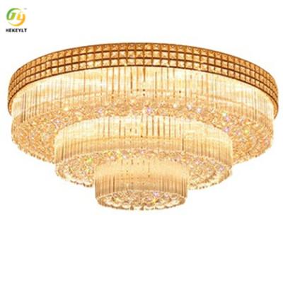 China Classic Luxury Gold Modern Led Crystal Ceiling Lamp E14 Bulb Base for sale