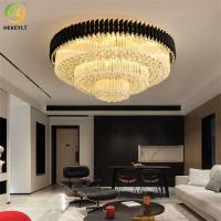 China E14 Modern Led Ceiling Lights Crystal Round Circle Flush Mounted for sale