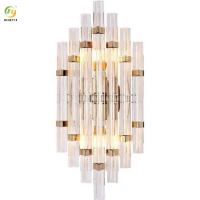 China E14 Modern Crystal Wall Lights Gold And Clear Creative Hall Project Home Decor for sale