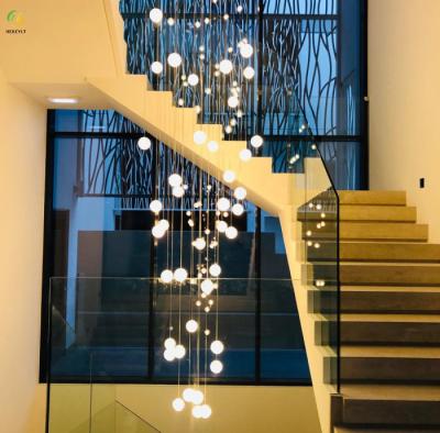 China Bubble Ball Crystal Pendant Light G4 Glass Ball Long Hanging for sale
