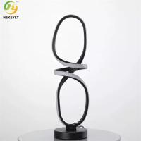 China Nordic Modern Led Bedside Table Lamp Black Geometric Minimalist For Indoor for sale