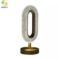 China 12cm Modern Bedside Lamps Bedroom Ovated Gold Acrylic Metal Led for sale