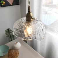 China D20cm Led Glass Pendant Light Nordic Minimalist Hammer Clear / Green for sale