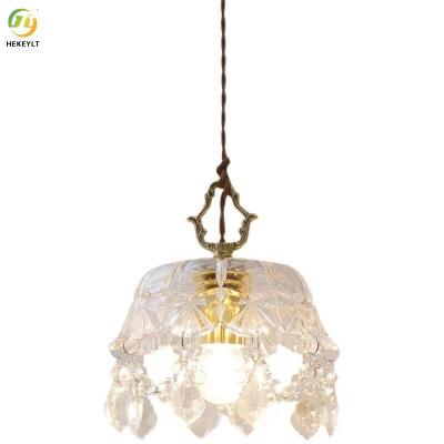 China French Brass 20cm Retro Glass Pendant Light Luxury Entrance Corridor Balcony for sale