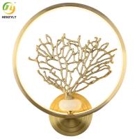 China LED Modern Wall Light All Copper And Marble Material Bronze Color for sale