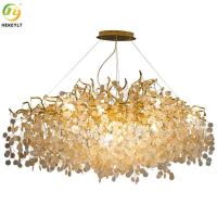 China G9 Aluminum Glass Led Luxury Gold Chandelier For Indoor Decoration for sale