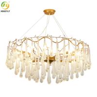China E14 Sturdy Iron And Glass Led Luxury Gold Chandelier For Indoor Decoration for sale