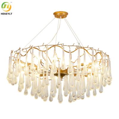 China E14 Sturdy Iron And Glass Led Luxury Gold Chandelier For Indoor Decoration for sale