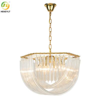 China E14 Iron Plating And Glass Led Luxury Gold Chandelier For Indoor Decoration for sale
