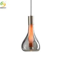 China E27 Aluminum And Glass Chrome And Smoky Gray Pendant Light For Indoor Decor for sale