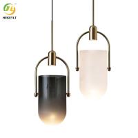 China GU10 1-Light Iron Plating And Glass Smoke Gray Pendant For Bedroom for sale