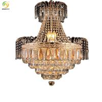 China Customized Lustres Led Gold Crystal Candle Chandelier Luxury For Wedding Lobby Hotel for sale