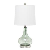 China Customized Modern Glass Bedside Table Lamp Beautiful Blue / Pink / Green for sale