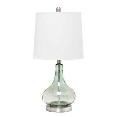China Customized Modern Glass Bedside Table Lamp Beautiful Blue / Pink / Green for sale