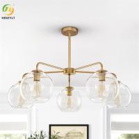 China 21'' H X 36'' W X 36'' D Dimmable Glass Pendant Light Sputnik Sphere Chandelier 5  Light for sale