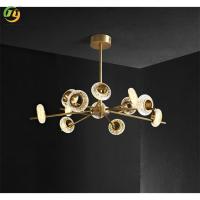 China 12 Light LED Sphere Chandelier Crystal Metal Gold Pendant Light for sale