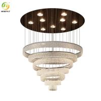 China Gold Dimmable Modern Crystal Pendant Light Round K9 Hanging Ceiling Light for sale