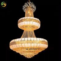 China LED Gold K9 Crystal Hanging Ceiling Light Modern Round Crystal Chandeliers for sale