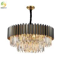 China Black Clear LED Crystal Hanging Ceiling Light K9 Modern Crystal Chandeliers for sale