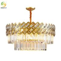 China LED Gold K9 Crystal Hanging Ceiling Light Modern Crystal Chandeliers for sale