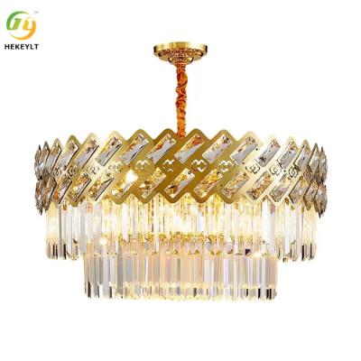China LED Gold K9 Crystal Hanging Ceiling Light Modern Crystal Chandeliers for sale