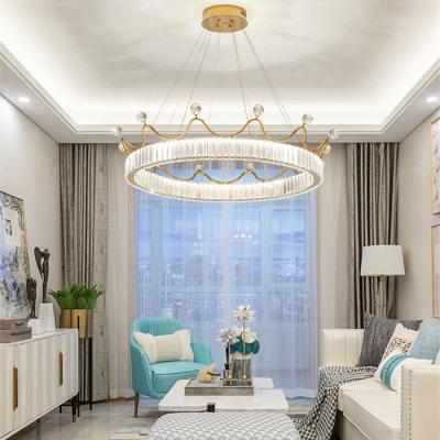 China Round Creative Children Bedroom LED Crystal Pendant Light Clear Metal Gold for sale