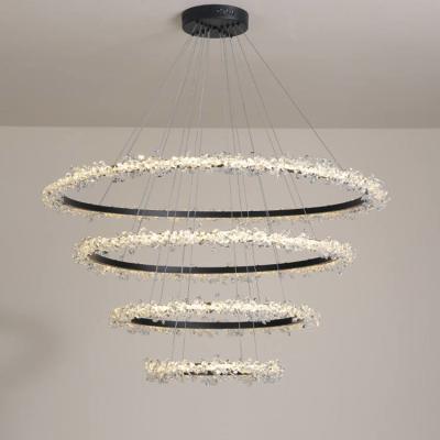 China Simple Atmosphere Crystal Wreath Modern Pendant Light Warm White Light for sale