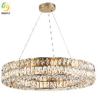 China Hanging Rings Led Crystal Pendant Light Luxury Home Hall Hotel Decoration for sale