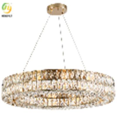China Hanging Rings Led Crystal Pendant Light Luxury Home Hall Hotel Decoration for sale