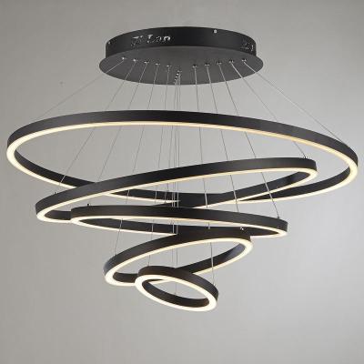 China Hanging Ring Modern Chandelier Iron Aluminium Led Pendant Lighting For Living Room for sale