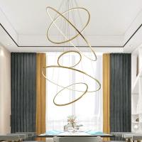 China Luxury Golden Frame Modern Home Lighting Classical Irregular Ring Decorative Chandelier for sale