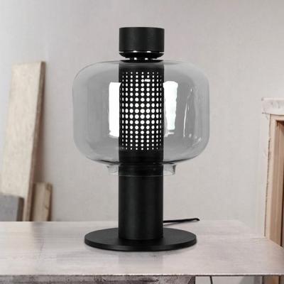 China LED 3 Color Glass Hardware Bedside Table Lamp Rechargeable Vintage Bedroom Lighting for sale