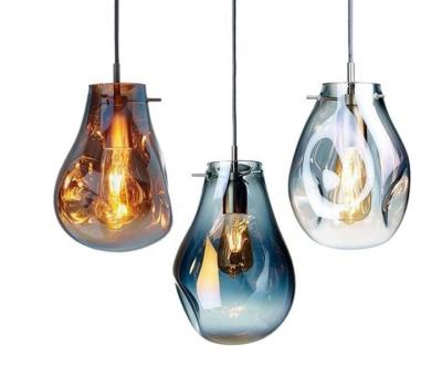 China E27 Home Nordic Modern Blown Glass Pendant Light Globe 30X30X40cm for sale