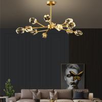 China All Copper Crystal Chandelier Modern Minimalist Ice Ling Dining Room Bedroom Lamp for sale