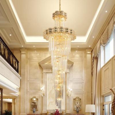 China Large Customized Certification Decor Modern Crystal Chandelier Dining Gold Stairs for sale