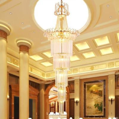 China Luxury Pendant Modern Hanging Lighting Gold Metal Crystal Chandelier for sale