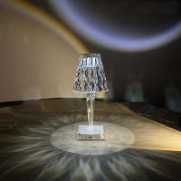 China 7x15.5cm Crystal Clear Bedside Table Lamp Luxury Decorative Diamond Table Lamp for sale